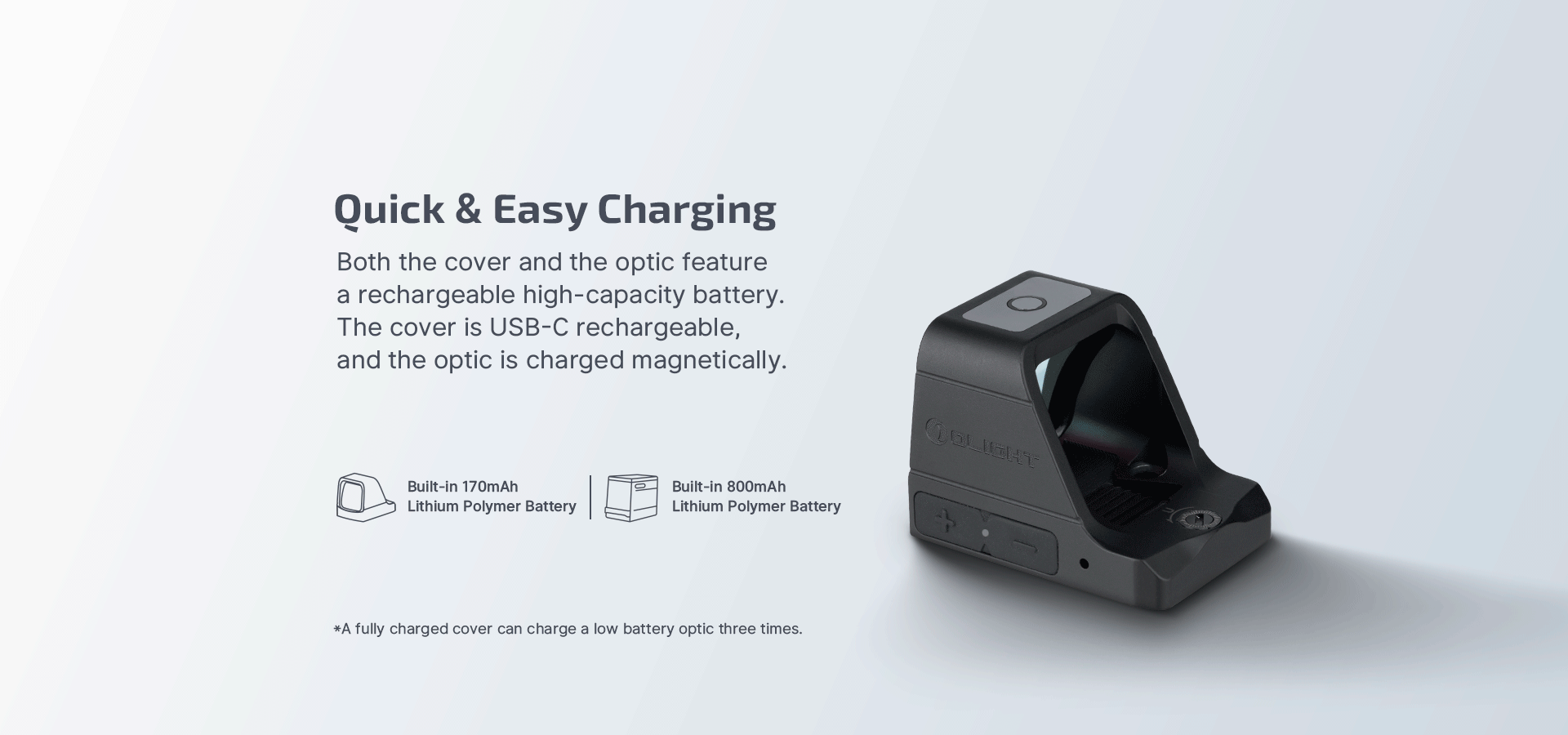 Osight 3 MOA: Rechargeable Red Dot Sight Magnetic Charging Case - Olight