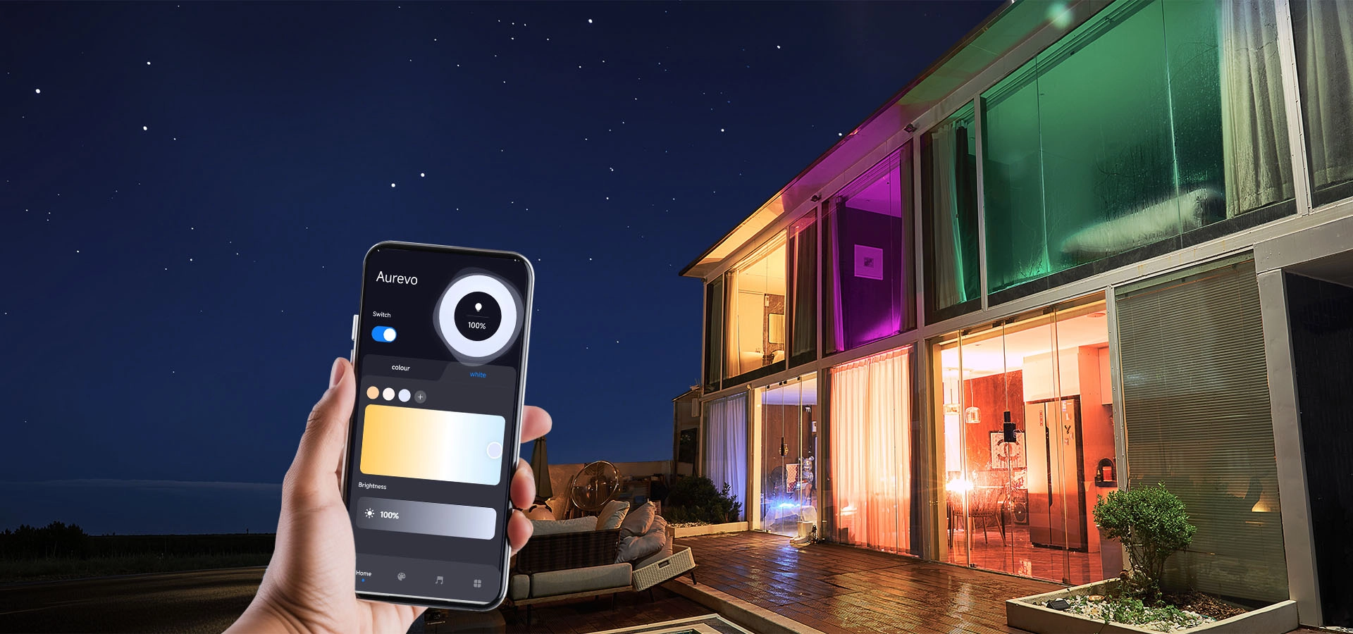 Aurevo Smart Bulb WiFi Alexa RGB Smart Mood Lighting Control - Olight