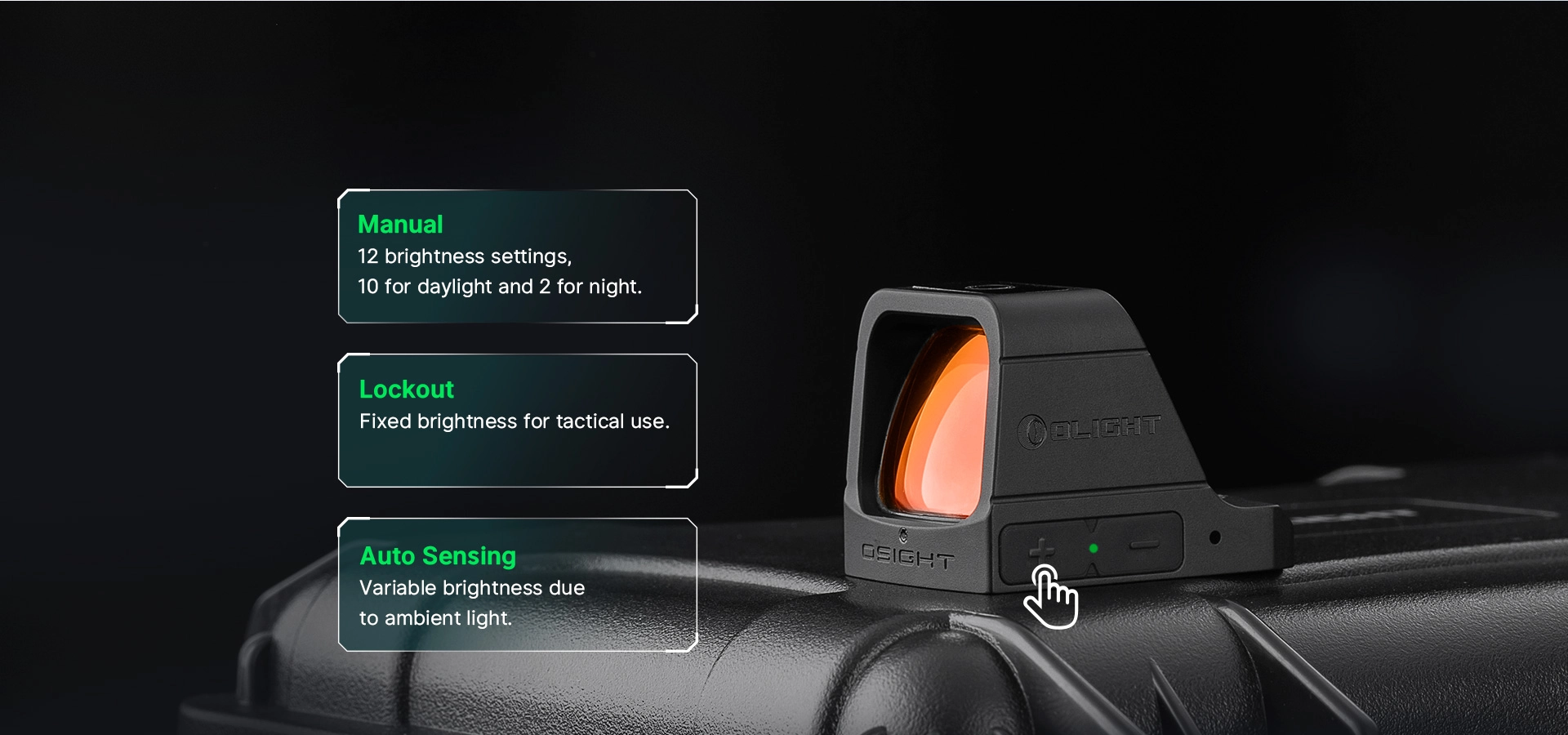Osight 3 MOA: Rechargeable Red Dot Sight Magnetic Charging Case - Olight