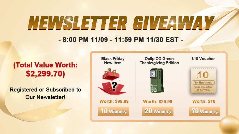 Win this! Enter the Olight Newsletter Preparedness Giveaway now!