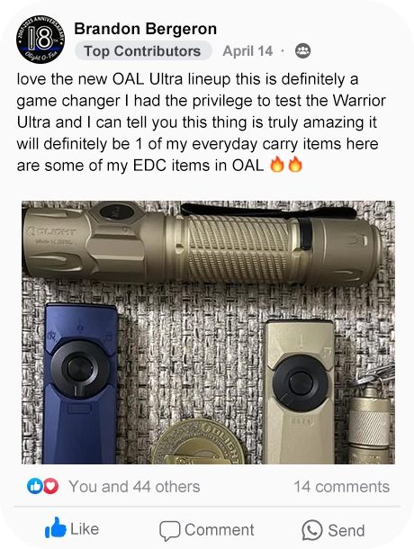 Warrior Ultra Tactical Flashlight 2500 Lumens O-Aluminum OAL Tough - Olight