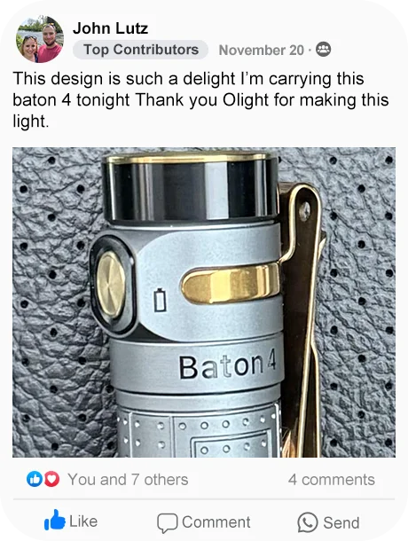 Baton 4 Powerful EDC Flashlight 1300 Lumens - Olight