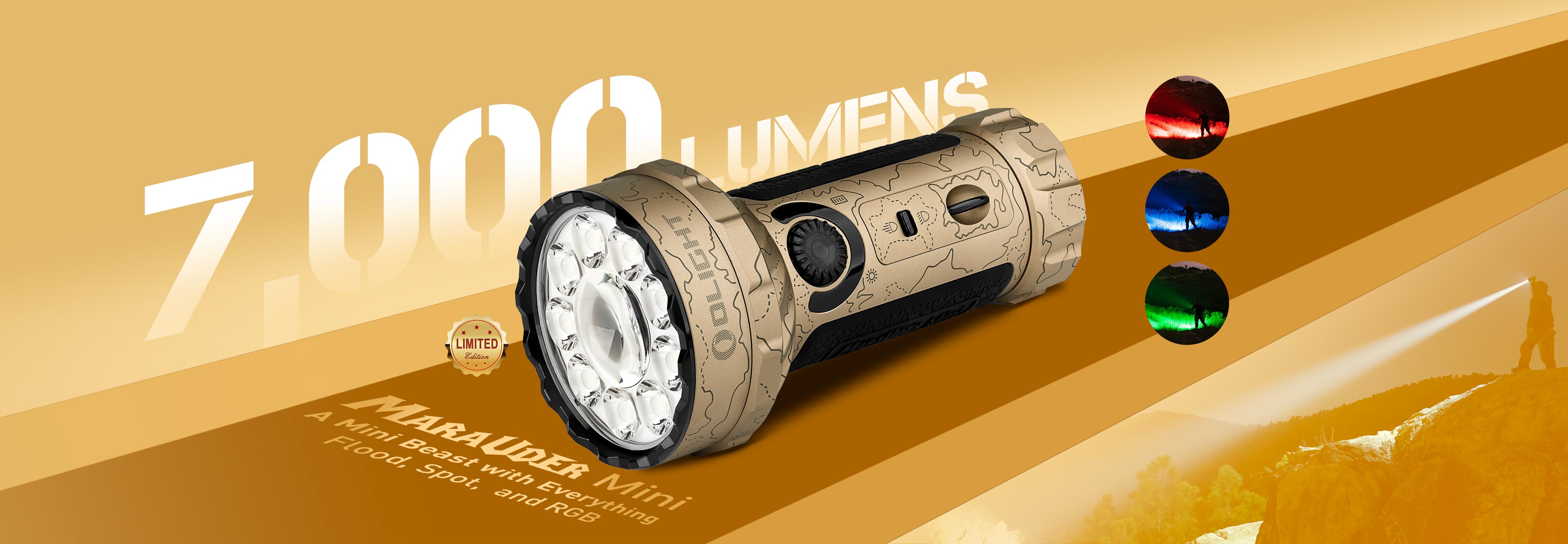 Marauder Mini Powerful LED Flashlight With RGB- Olight