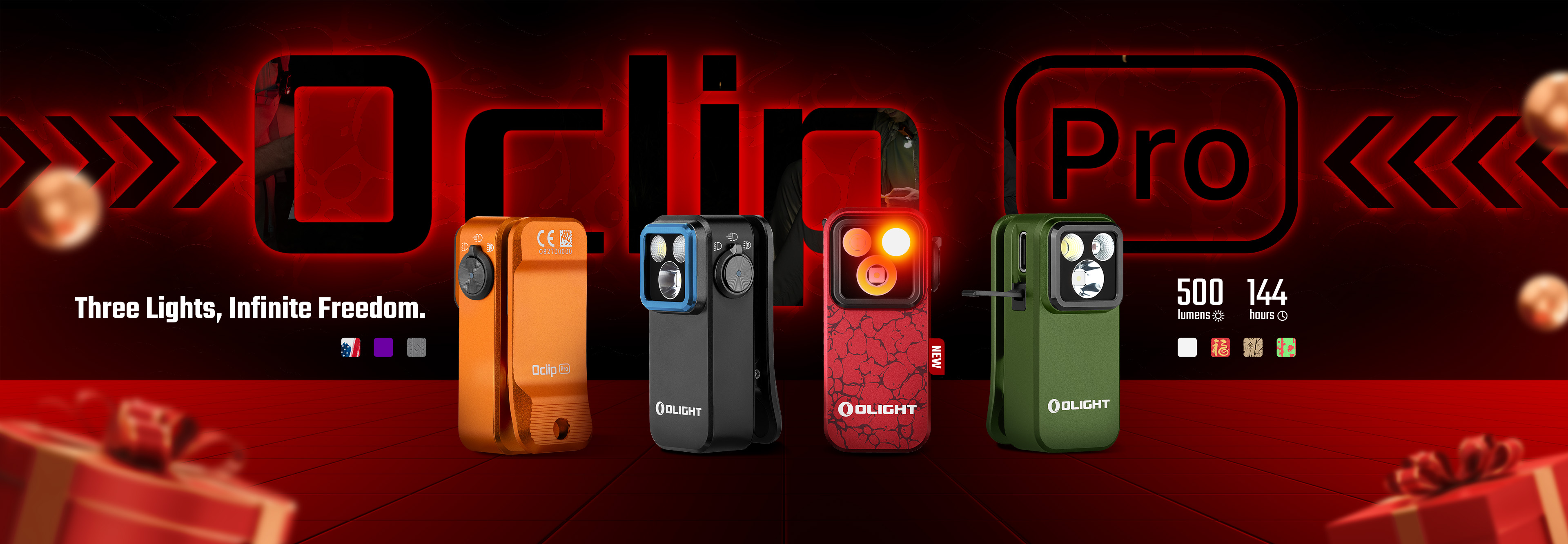 Oclip Pro clip on flashlight triple mode USB C rechargeable EDC light ...