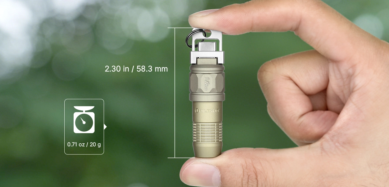 iUltra OAL Keychain Flashlight USBC Rechargeable 80 Lumens Tough - Olight