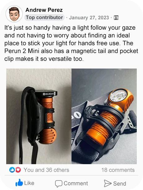 Perun 2 Mini LED Rechargeable Headlamp - Olight