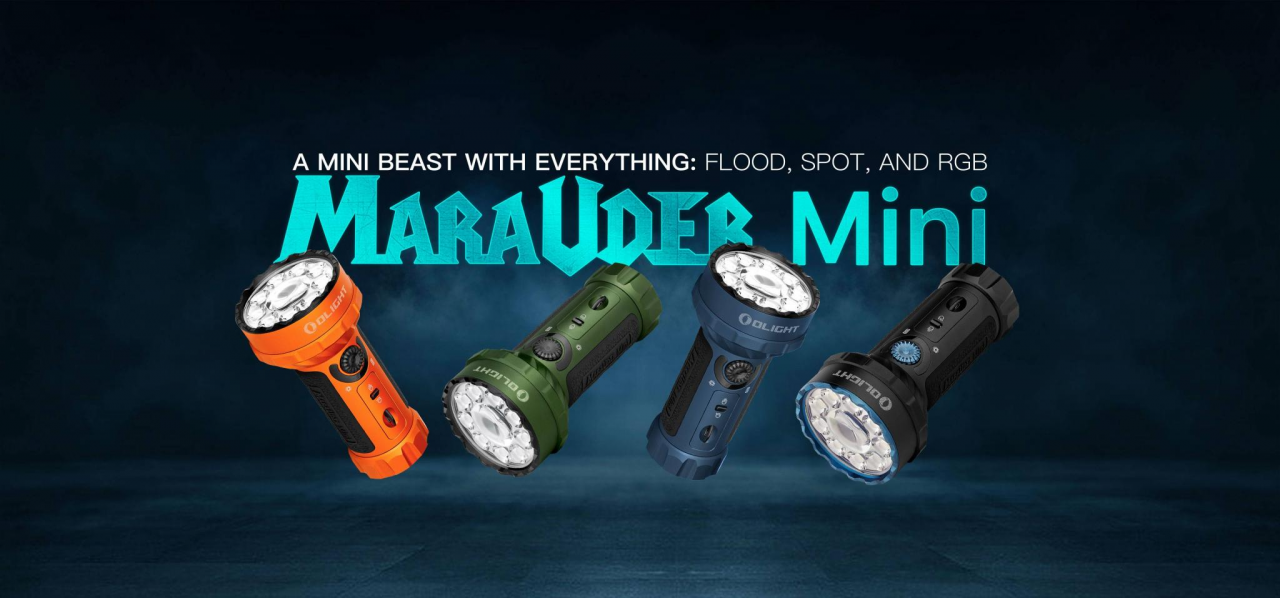 Marauder Mini 7000 Lumen LED Flashlight Dual Beam RGB Outdoor - Olight